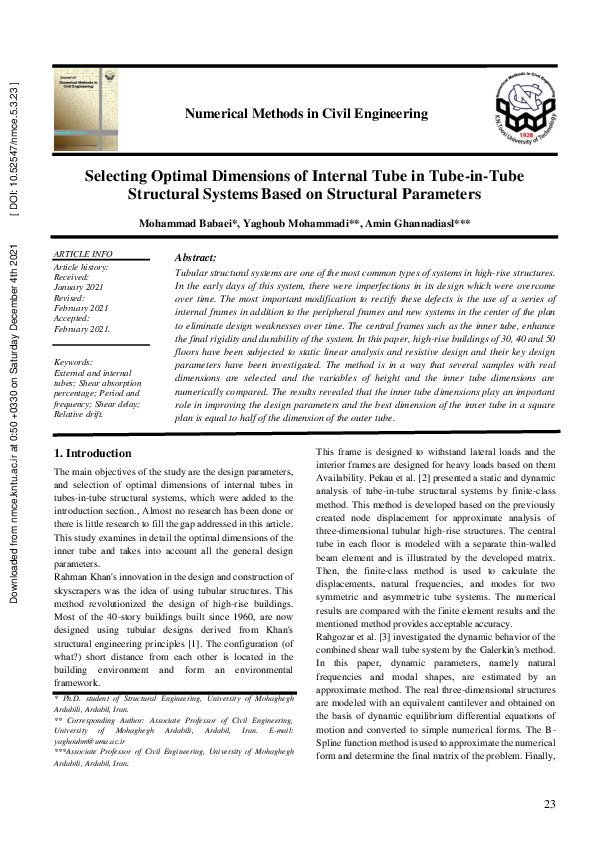(PDF) Selecting Optimal Dimensions of Internal Tube in Tube-in-Tube ...