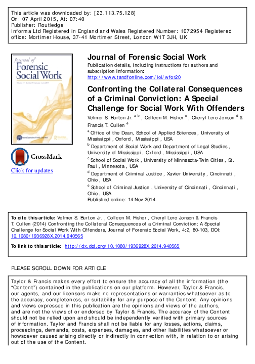 (PDF) Confronting the Collateral Consequences of a Criminal Conviction ...