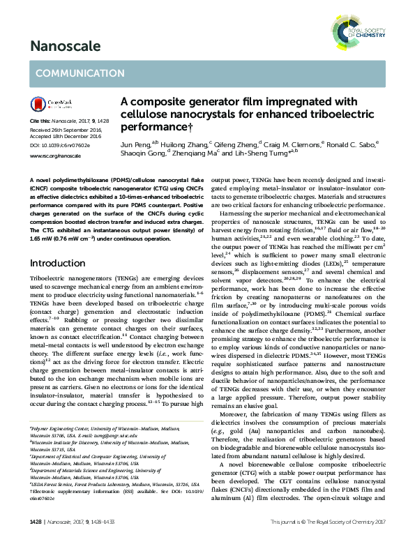(PDF) A composite generator film impregnated with cellulose nanocrystals for enhanced ...