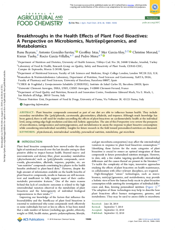 (PDF) Breakthroughs in the Health Effects of Plant Food Bioactives: A ...