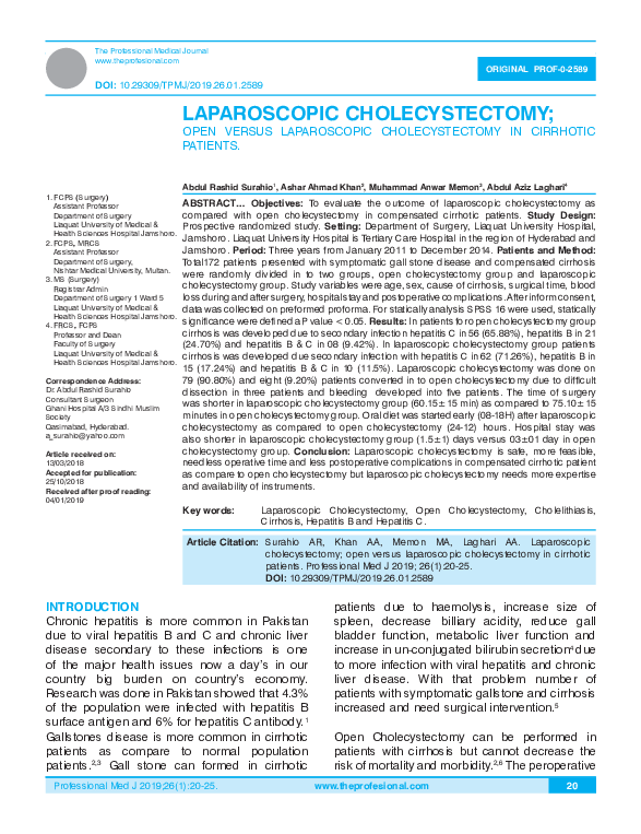 (PDF) Laparoscopic Cholecystectomy