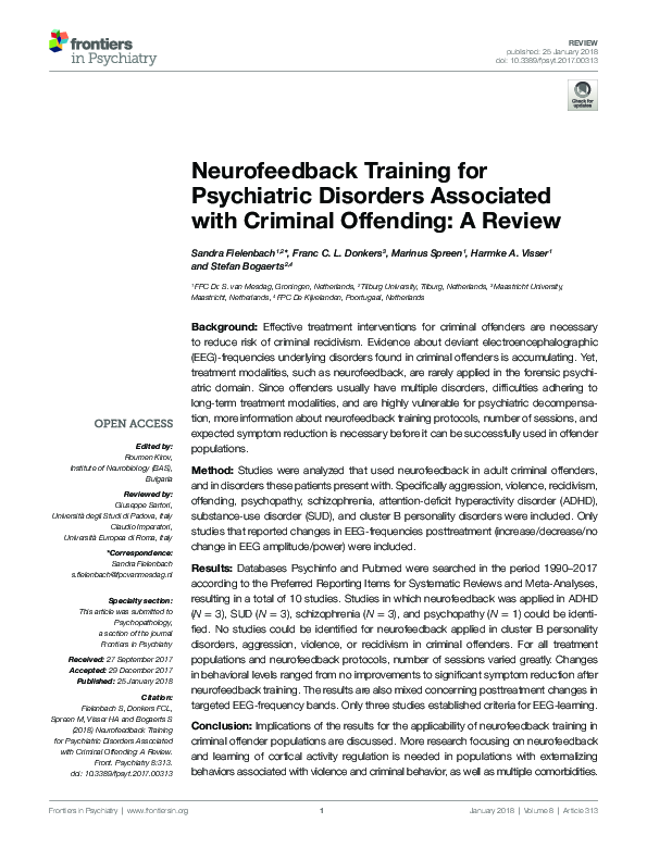 (PDF) Neurofeedback Training for Psychiatric Disorders Associated with ...