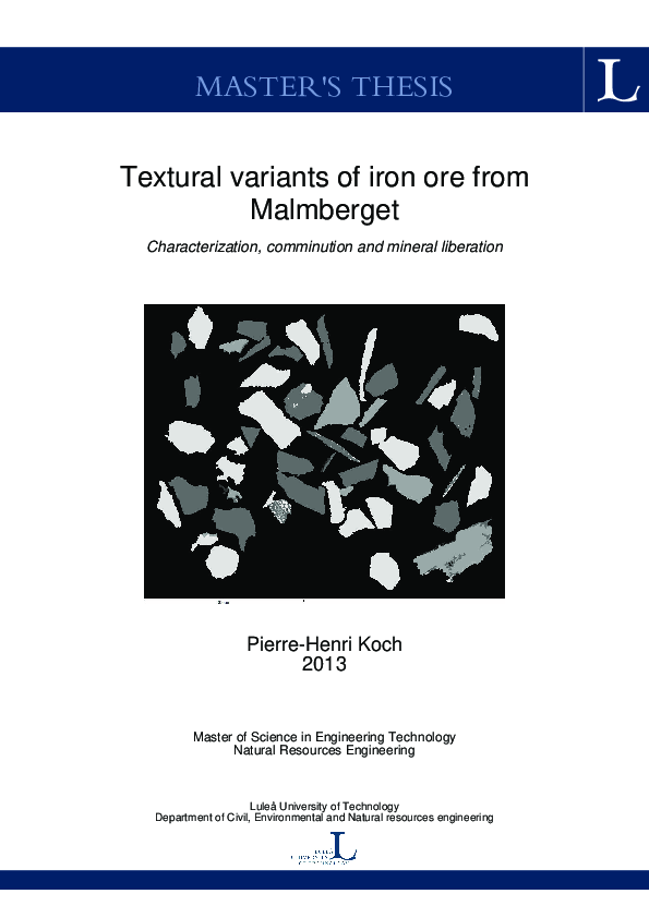 (PDF) Textural Variants of Iron Ore from Malmberget Characterisation ...