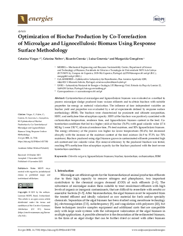 (PDF) Optimization of Biochar Production by Co-Torrefaction of ...
