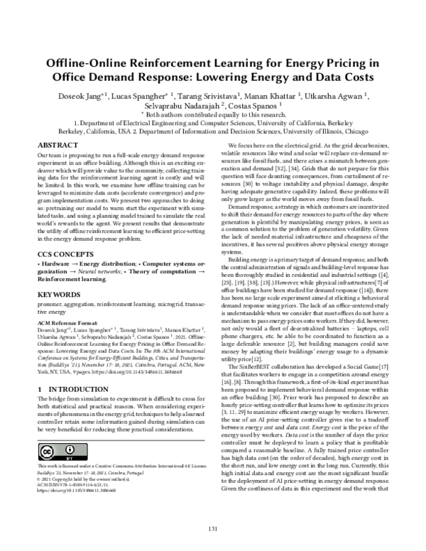 (PDF) Offline-online reinforcement learning for energy pricing in ...