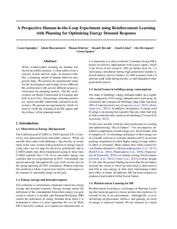(PDF) A Prospective Human-in-the-Loop Experiment using Reinforcement ...