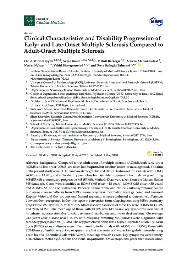 (PDF) Clinical Characteristics and Disability Progression of Early- and ...