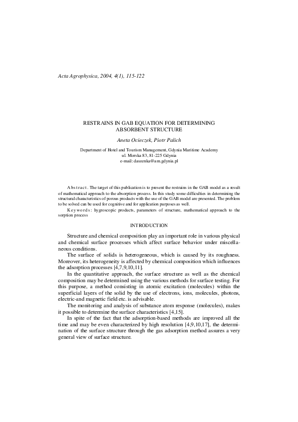 (PDF) Restrains in Gab Equation for Determining Absorbent Structure ...