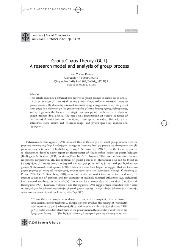 (PDF) Group Chaos Theory (GCT) A research model and analysis of group ...