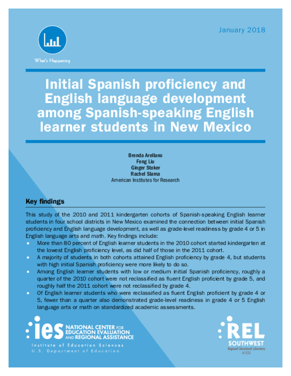 (PDF) Initial Spanish Proficiency and English Language Development ...