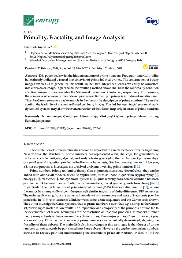 (PDF) Primality, Fractality, and Image Analysis