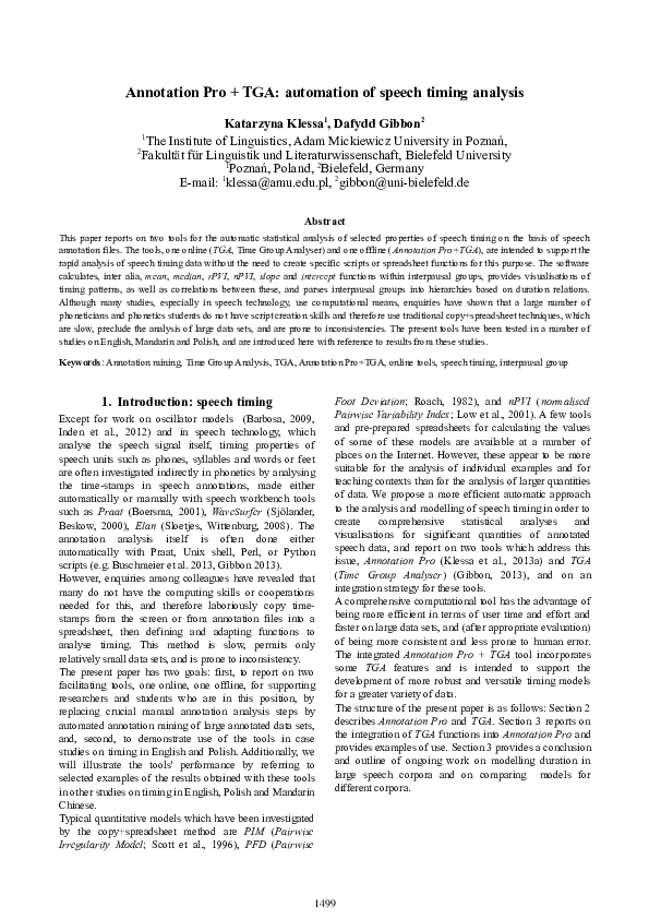 (PDF) Annotation Pro + TGA: automation of speech timing analysis