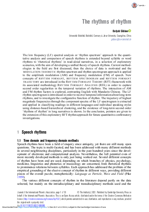 (PDF) The rhythms of rhythm
