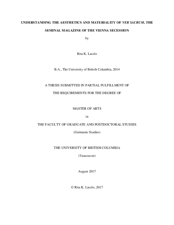 (PDF) Understanding the aesthetics and materiality of Ver Sacrum, the ...