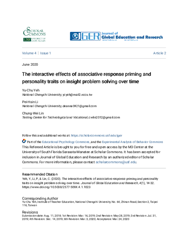 (PDF) The interactive effects of associative response priming and ...