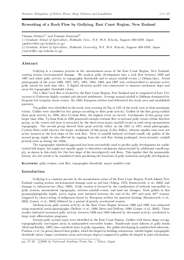 (PDF) Disaster Mitigation of Debris Flows, Slope Failures and ...