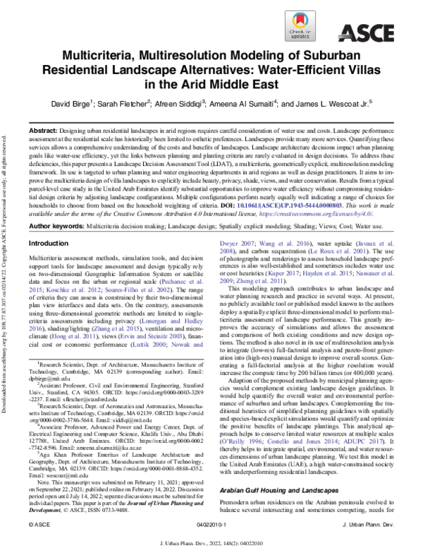 (PDF) Multicriteria, Multiresolution Modeling of Suburban Residential Landscape Alternatives ...