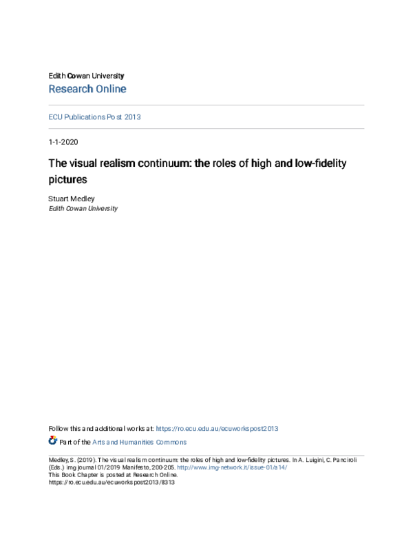 (PDF) The visual realism continuum: the roles of high and low-fidelity pictures