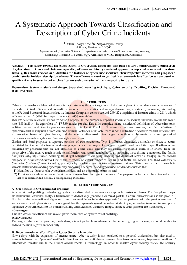 (PDF) A Systematic Approach Towards Classification and Description of ...