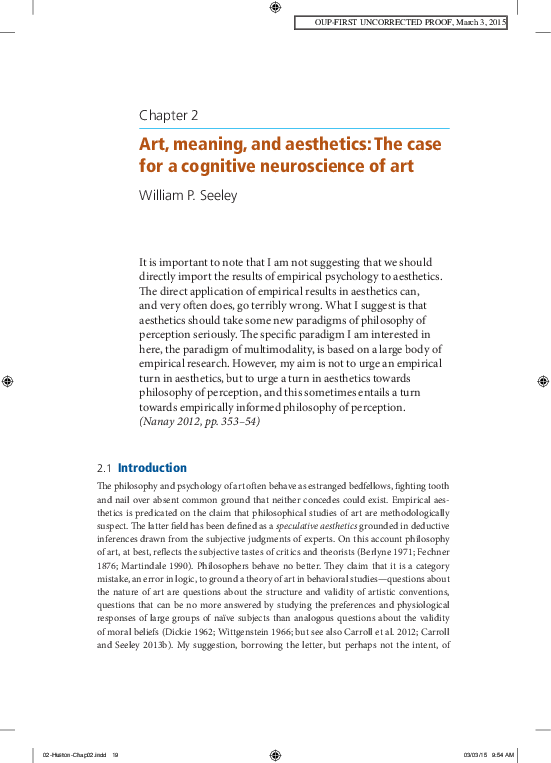 (PDF) Art, meaning, and aesthetics: The case for a cognitive ...