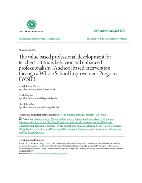 (PDF) The value based professional development for teachers’ attitude ...