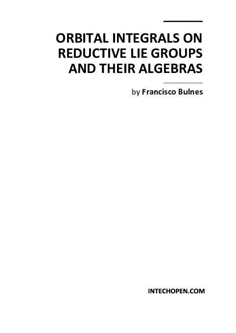(PDF) Orbital Integrals on Reductive Lie Groups and Their Algebras