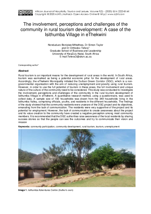 (PDF) The involvement, perceptions and challenges of the community in ...