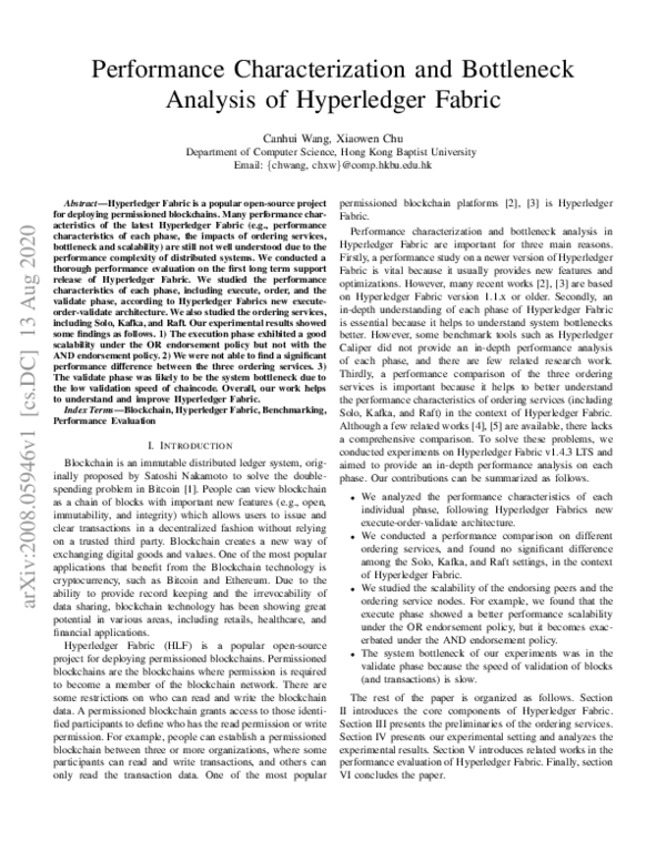 (PDF) Performance Characterization and Bottleneck Analysis of ...