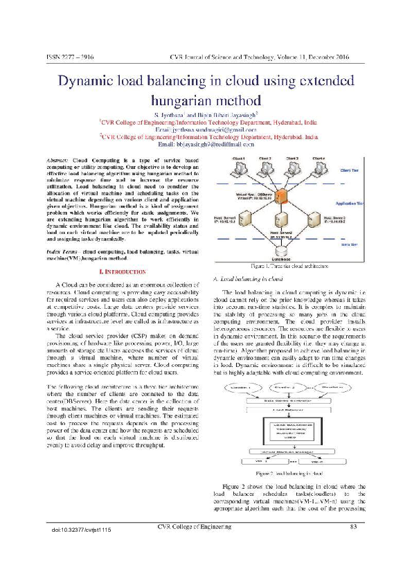 (PDF) Dynamic load balancing in cloud using extended hungarian method