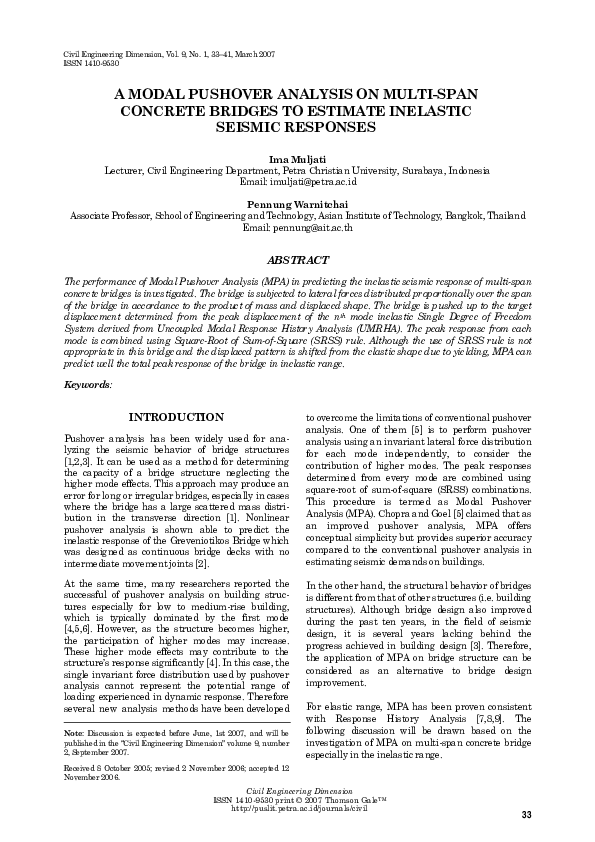 (PDF) A Modal Pushover Analysis on Multi-Span Concrete Bridges to ...