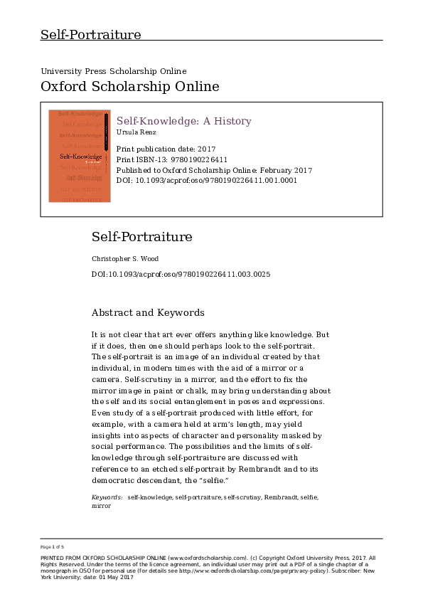 (PDF) Self-Knowledge