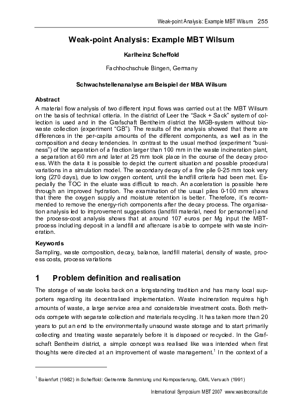 (PDF) Weak-point Analysis: Example MBT Wilsum