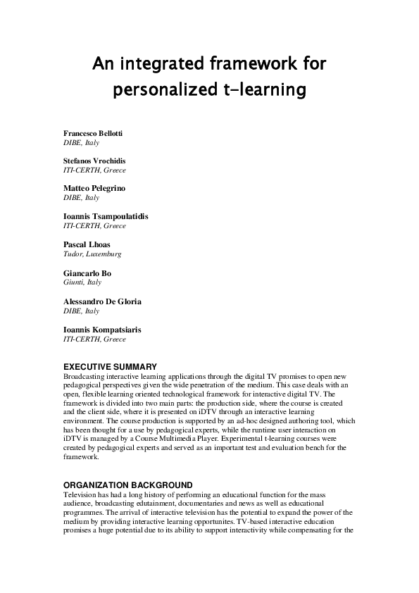 (PDF) An integrated framework for personalized