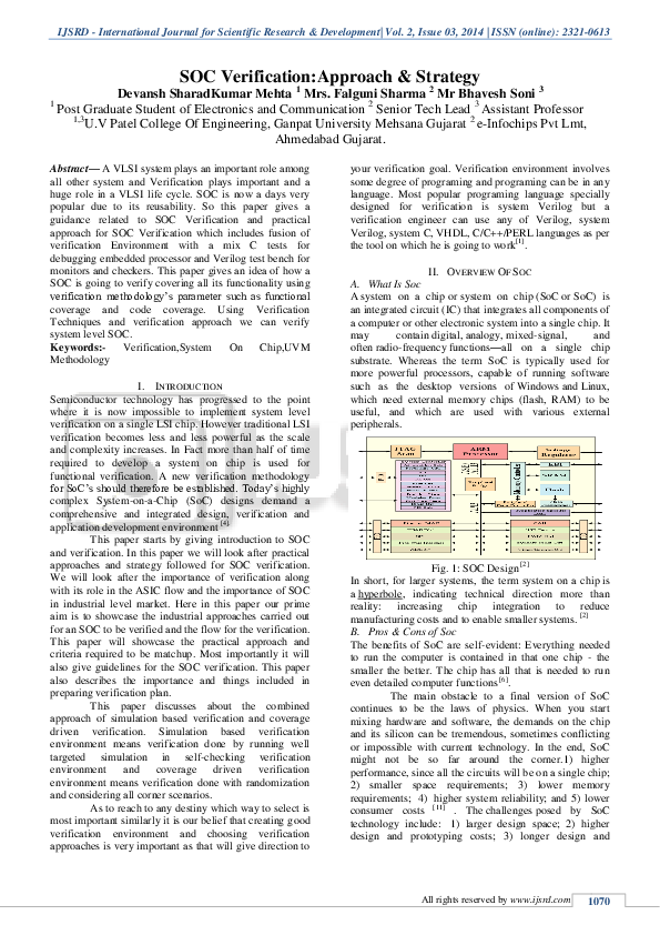 (PDF) SOC Verification : Approach & Strategy