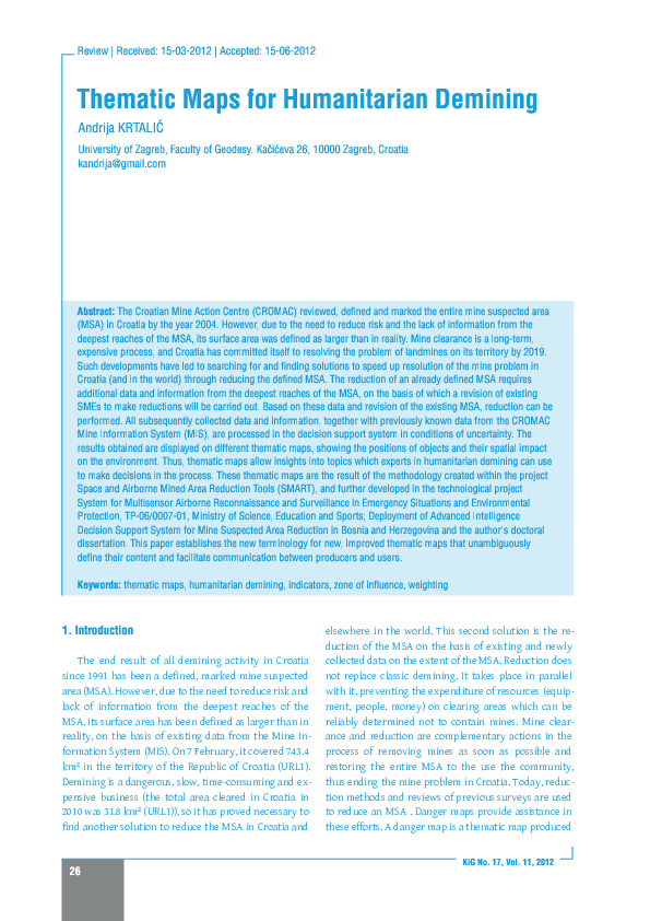 (PDF) Thematic Maps for Humanitarian Demining