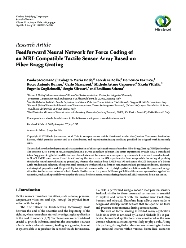 (PDF) Feedforward Neural Network for Force Coding of an MRI-Compatible ...