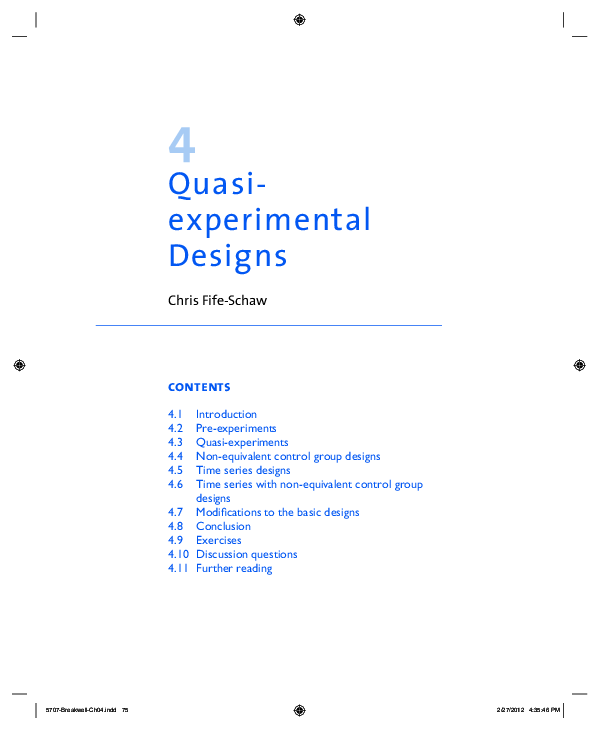 (PDF) 4 Quasi-experimental Designs