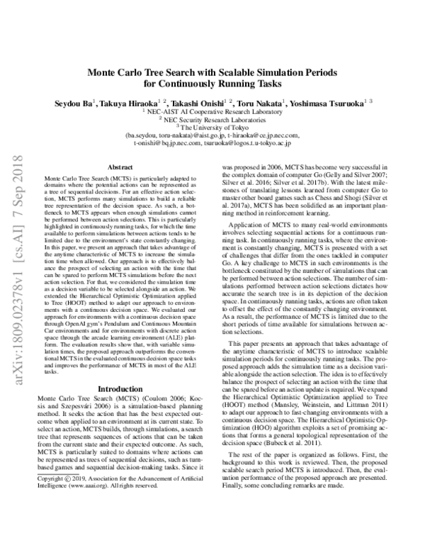 (PDF) Variable Simulation MCTS for Continuous Tasks