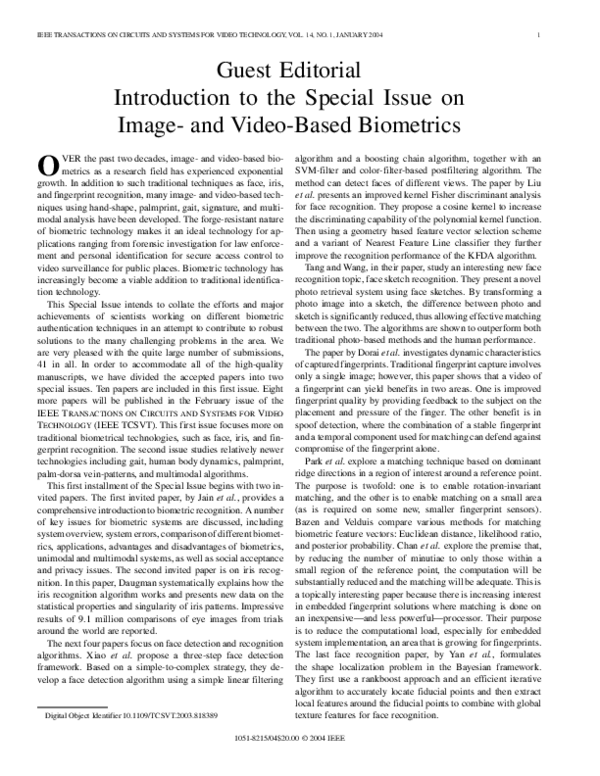 (PDF) Guest Editorial Introduction to the Special Issue on Image- and ...