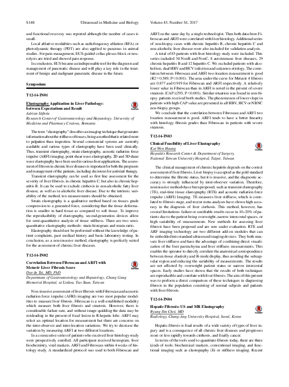 (PDF) Correlation Between Fibroscan and ARFI with Metavir Liver Fibrosis Score