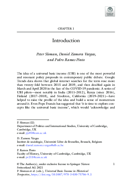 (PDF) Universal Basic Income in Historical Perspective
