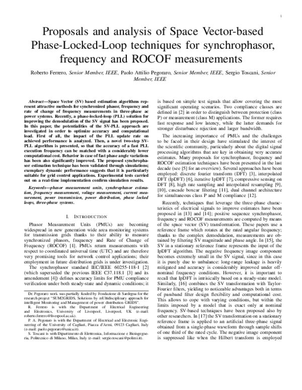 (PDF) Proposals and analysis of Space Vector-based Phase-Locked-Loop ...