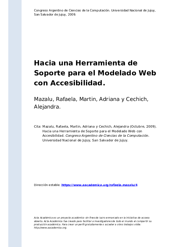 (PDF) Hacia una herramienta de soporte para el modelado web con ...