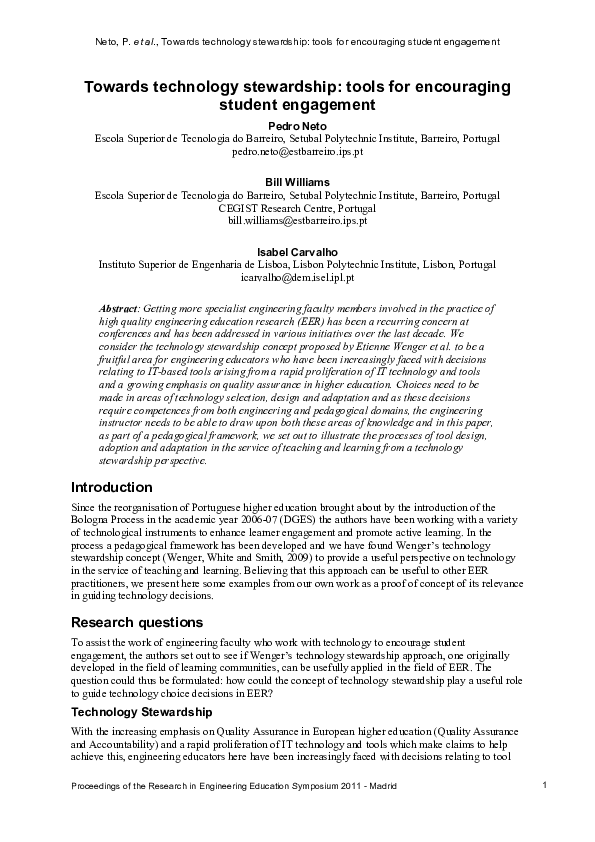 (PDF) Towards technology stewardship: tools for encouraging student ...