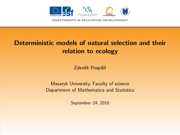 (PDF) Deterministic models of natural selection and their relation ...