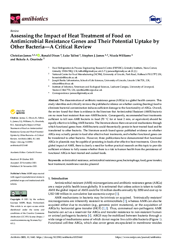 (PDF) Assessing the Impact of Heat Treatment of Food on Antimicrobial ...