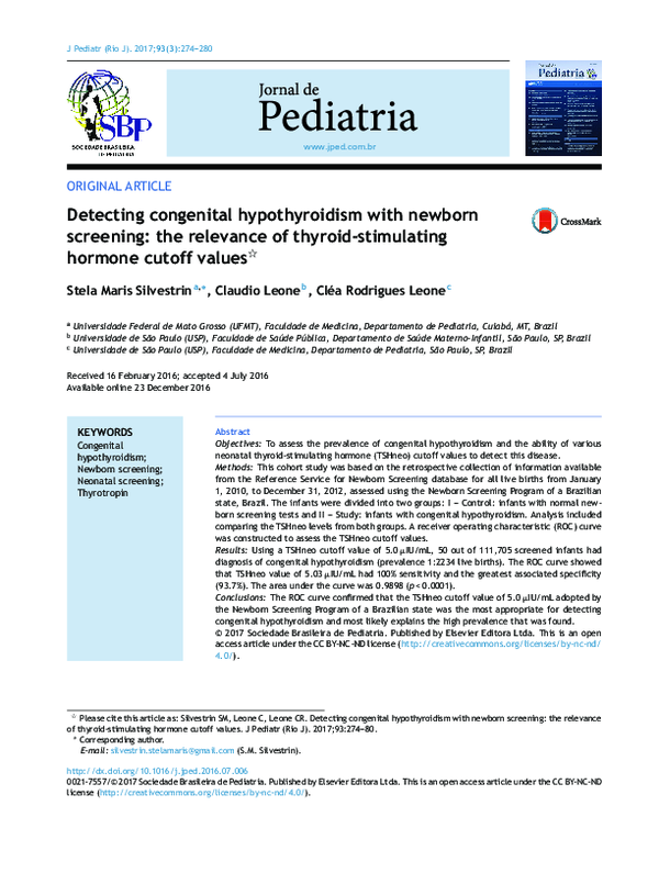 (PDF) Detecting congenital hypothyroidism with newborn screening: the ...