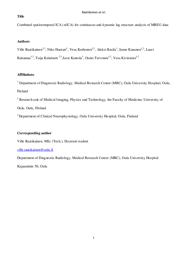 Pdf Combined Spatiotemporal Ica Stica For Continuous And Dynamic