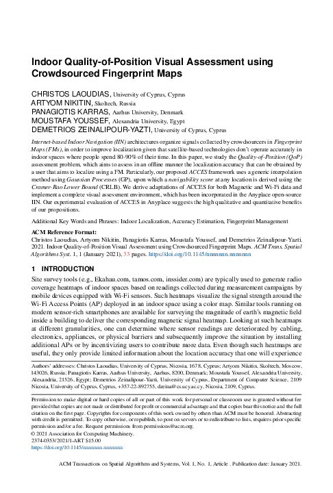 (PDF) Indoor Quality-of-position Visual Assessment Using Crowdsourced Fingerprint Maps