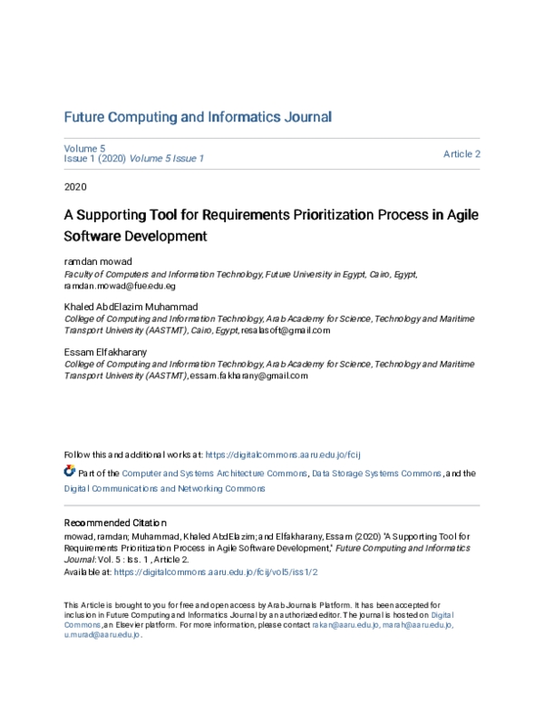 (PDF) A Supporting Tool for Requirements Prioritization Process in Agile Software Development